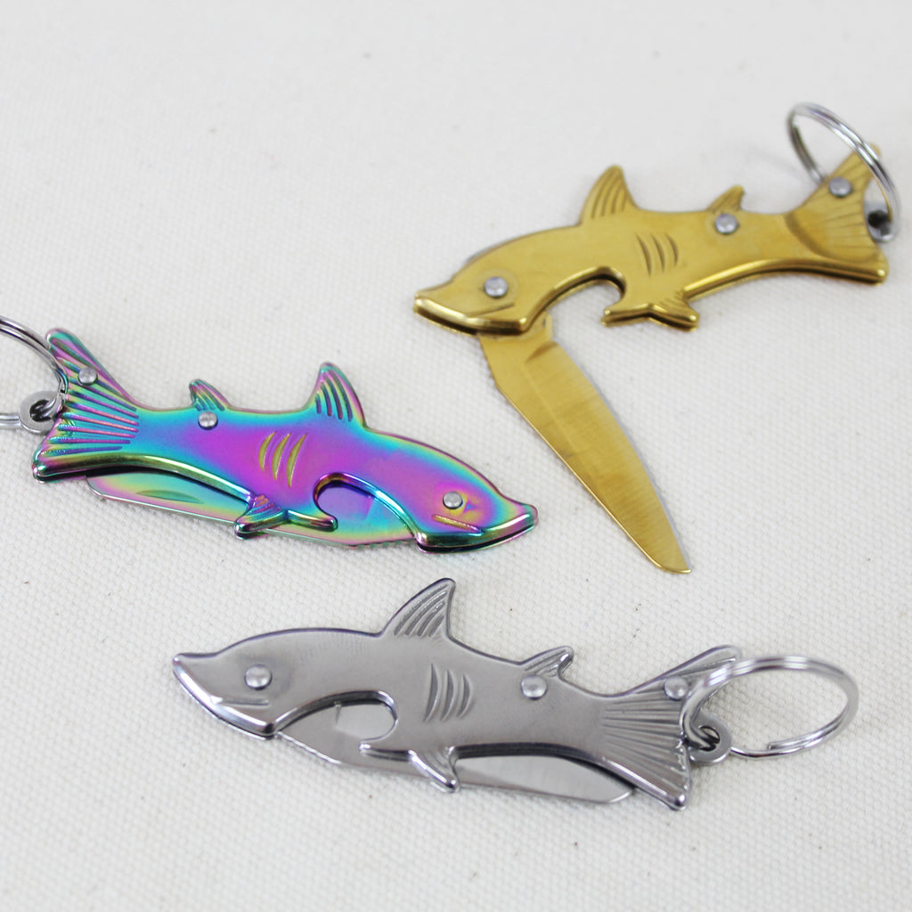 Shark Fish Keychain Self Defence Folding Pocket Knife Real Sic UK ...