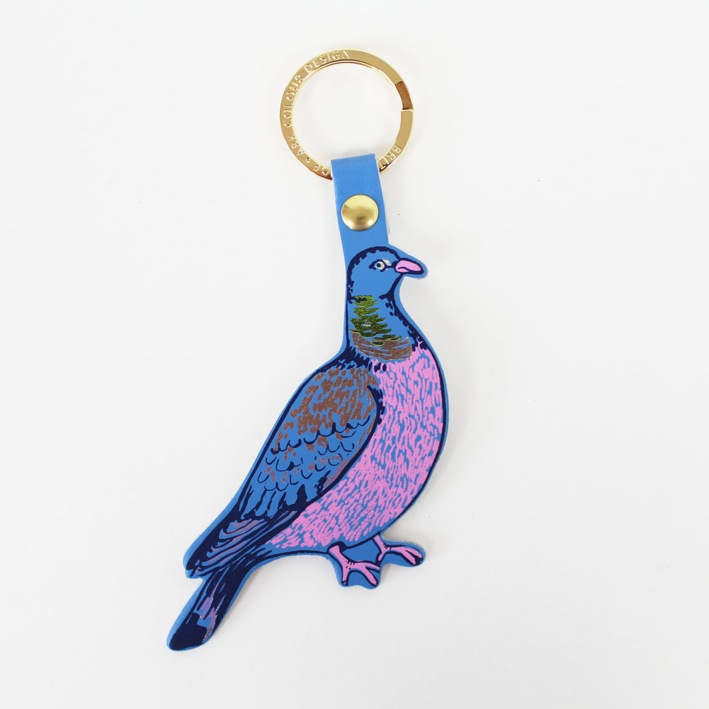 Ark Colour Design Feral Pigeon Bird Key Fob Ring Leather Made in ...
