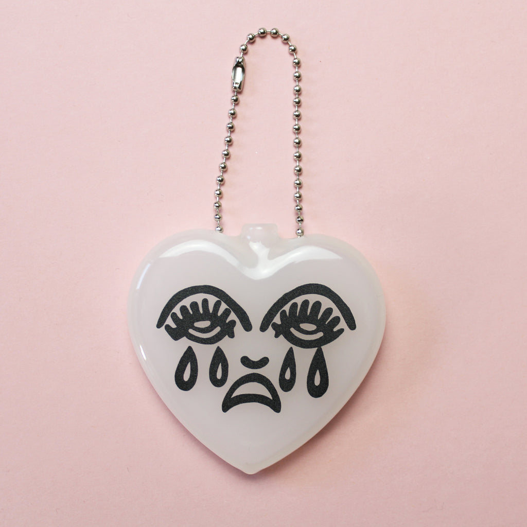 Crying Heart Tattoo Translucent White Clear Vintage Rubber Coin Pouch ...