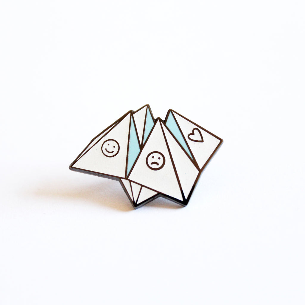 Origami Fortune Teller Enamel Pin Badge Cootie Catcher Paper Glitter ...